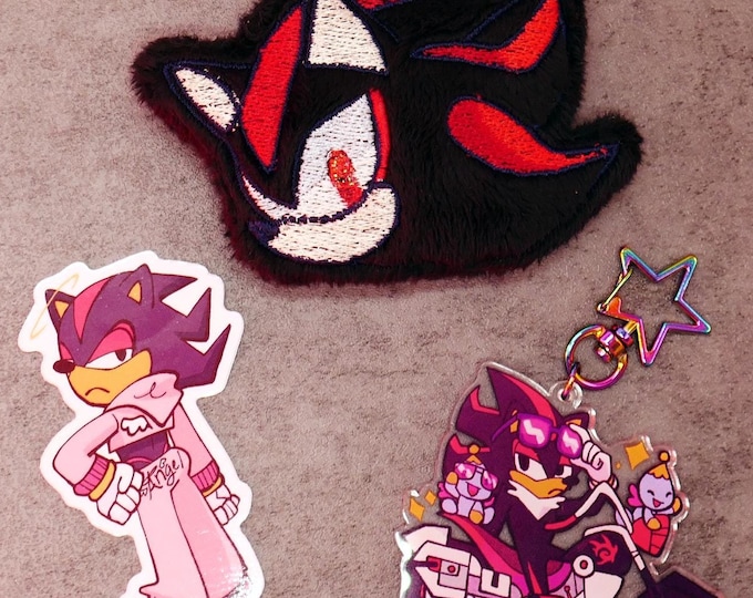 Shadow the Hedgehog Keychain and Sticker Bundle - Etsy