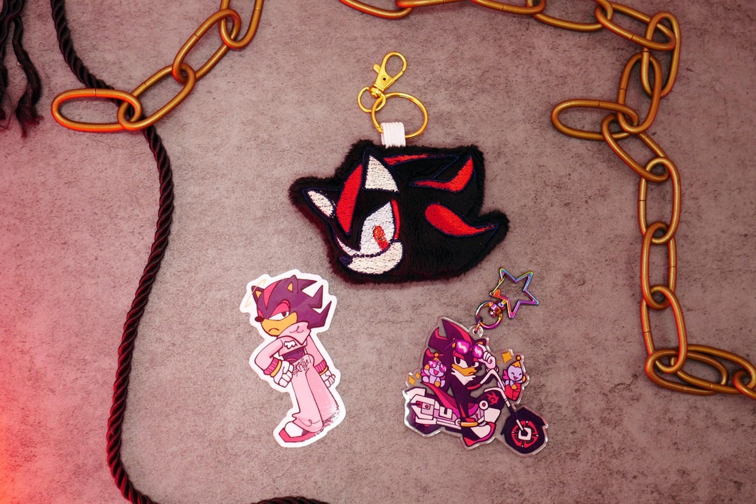 Shadow the Hedgehog Keychain and Sticker Bundle - Etsy