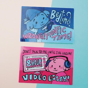 Fanfic Time! & Video Essay! Stickers - Etsy