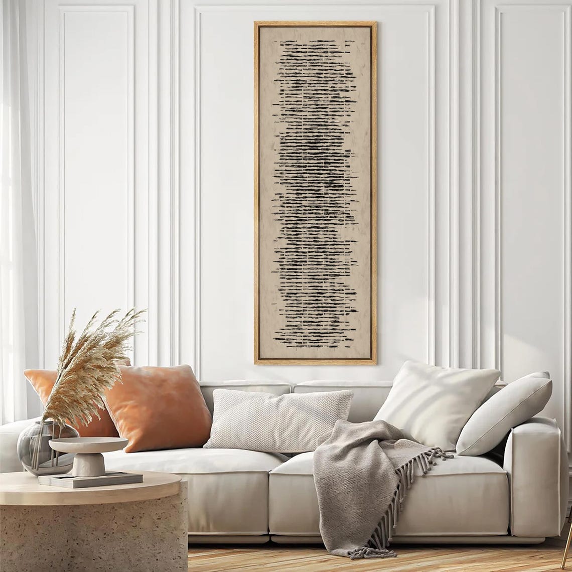 Geometric Line Abstract Brown Black Wabi Sabi Minimalist Extra Large ...