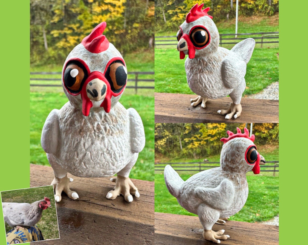 Chicken Figurine, Cartoon Pet Painting, Chicken Owners, Chicken Lovers ...