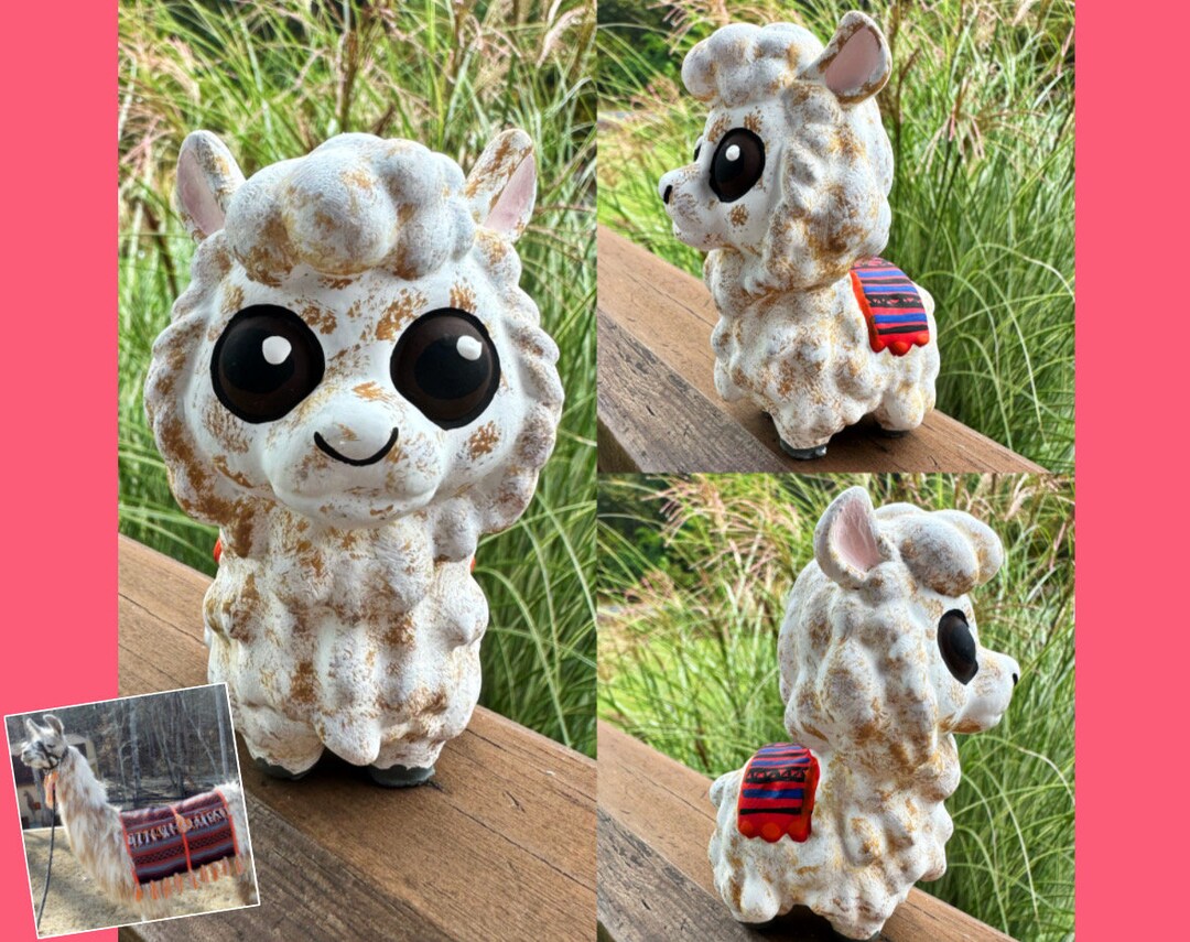 Llama Figurine, Custom Cartoon Pet Figurine, Pet Memorial, Llama Art ...