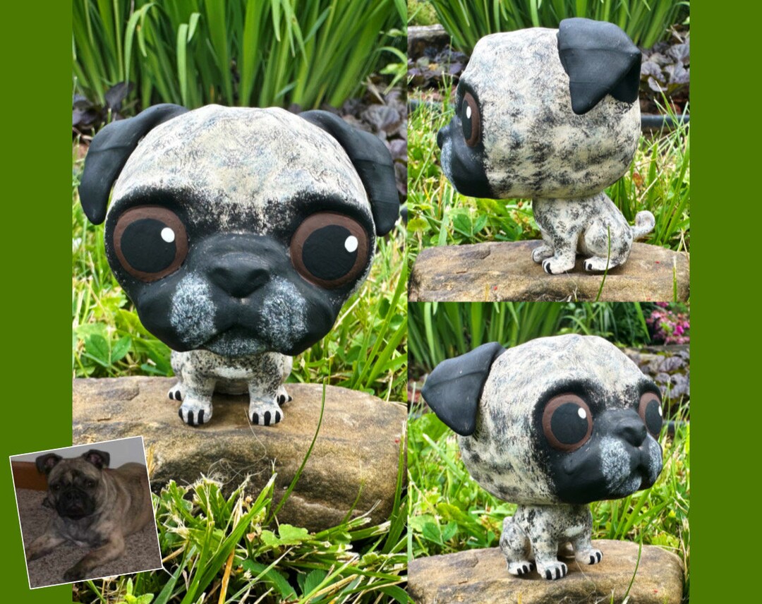 Pug Figurine, Pug Painting, Pug Lovers, Pug Art, Puggle, Gifts for Pug ...