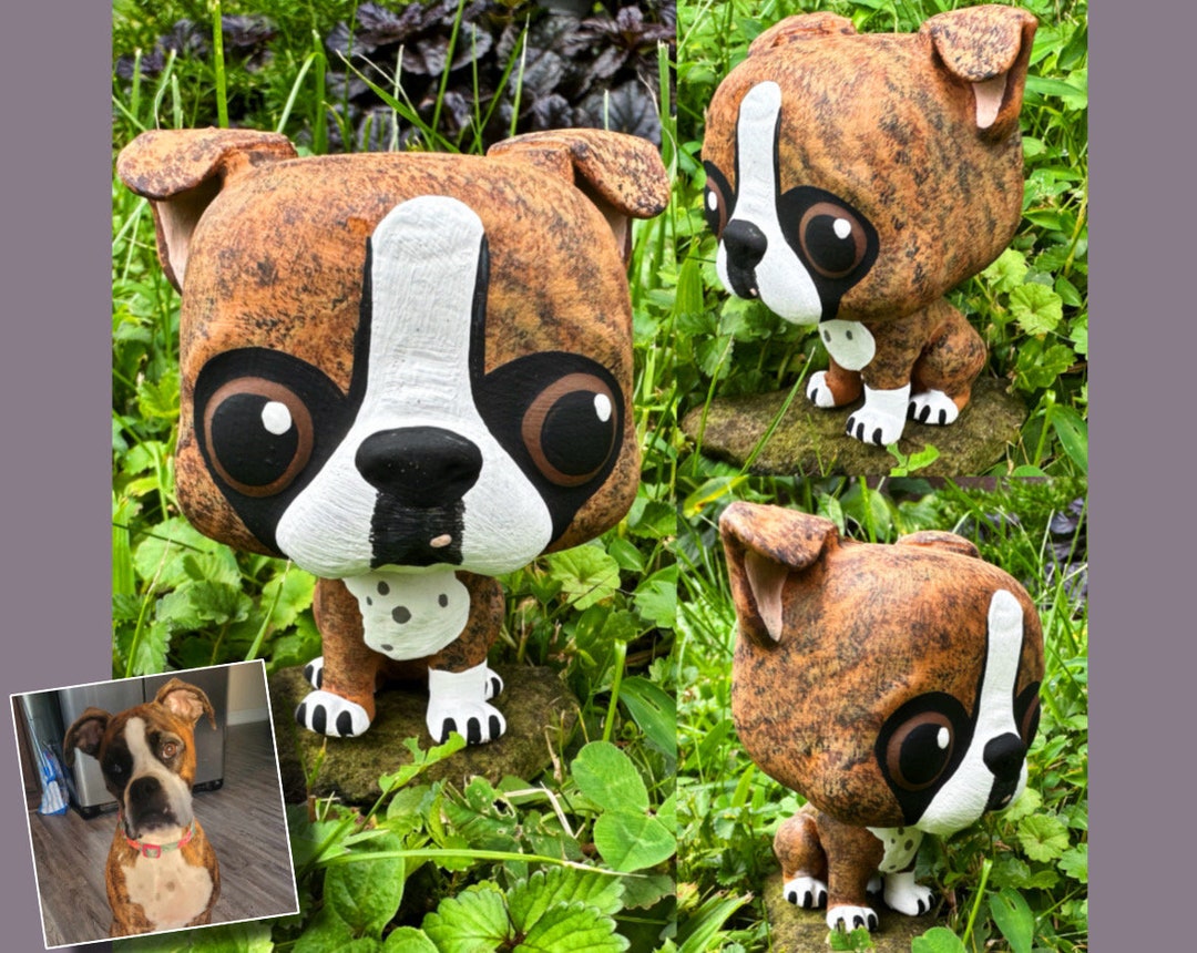 Boxer Figurine, Cartoony Dog Statue, Boxer Dog, Dog Figurine, Boxer ...