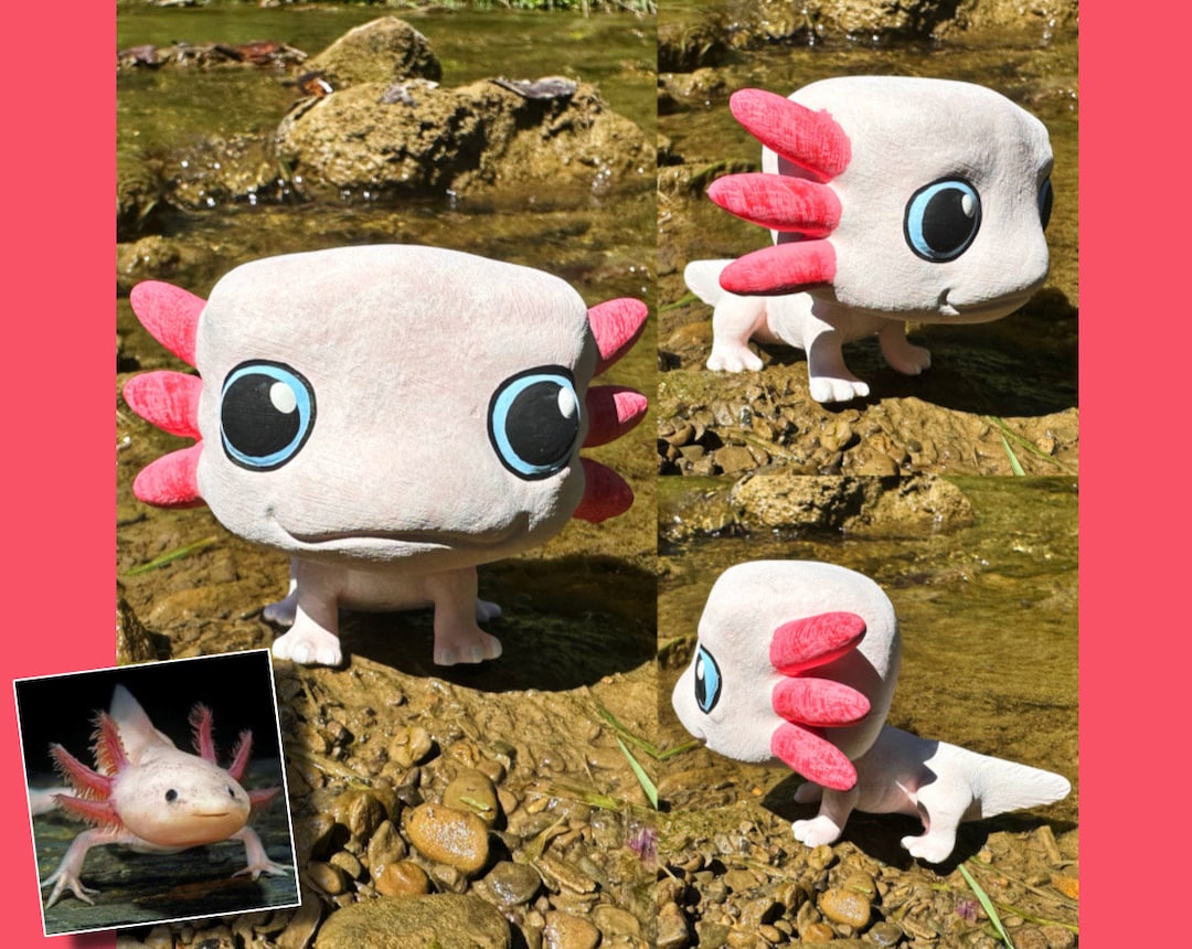 Axolotl Figurine, Cartoony Pet Painting, Axolotl Lovers, Axolotl Art ...