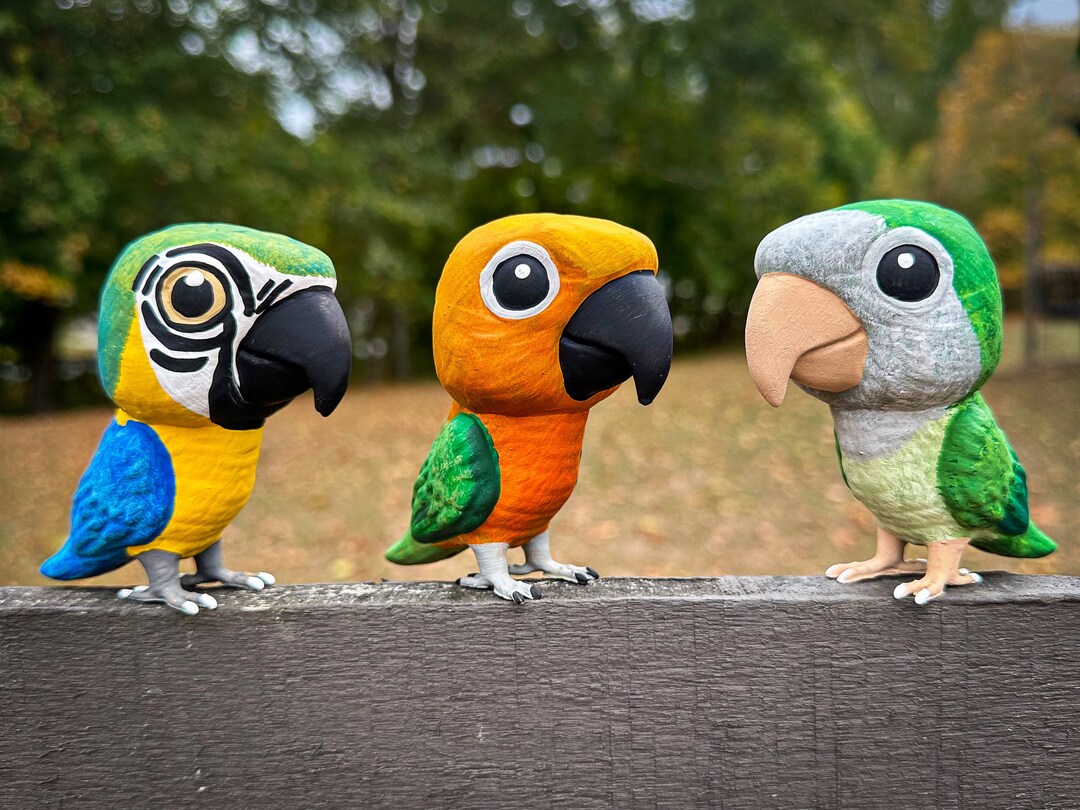 Custom Bird Figurine, Parrot Art, Cockatoo Painting, Bird, Pet Memorial ...