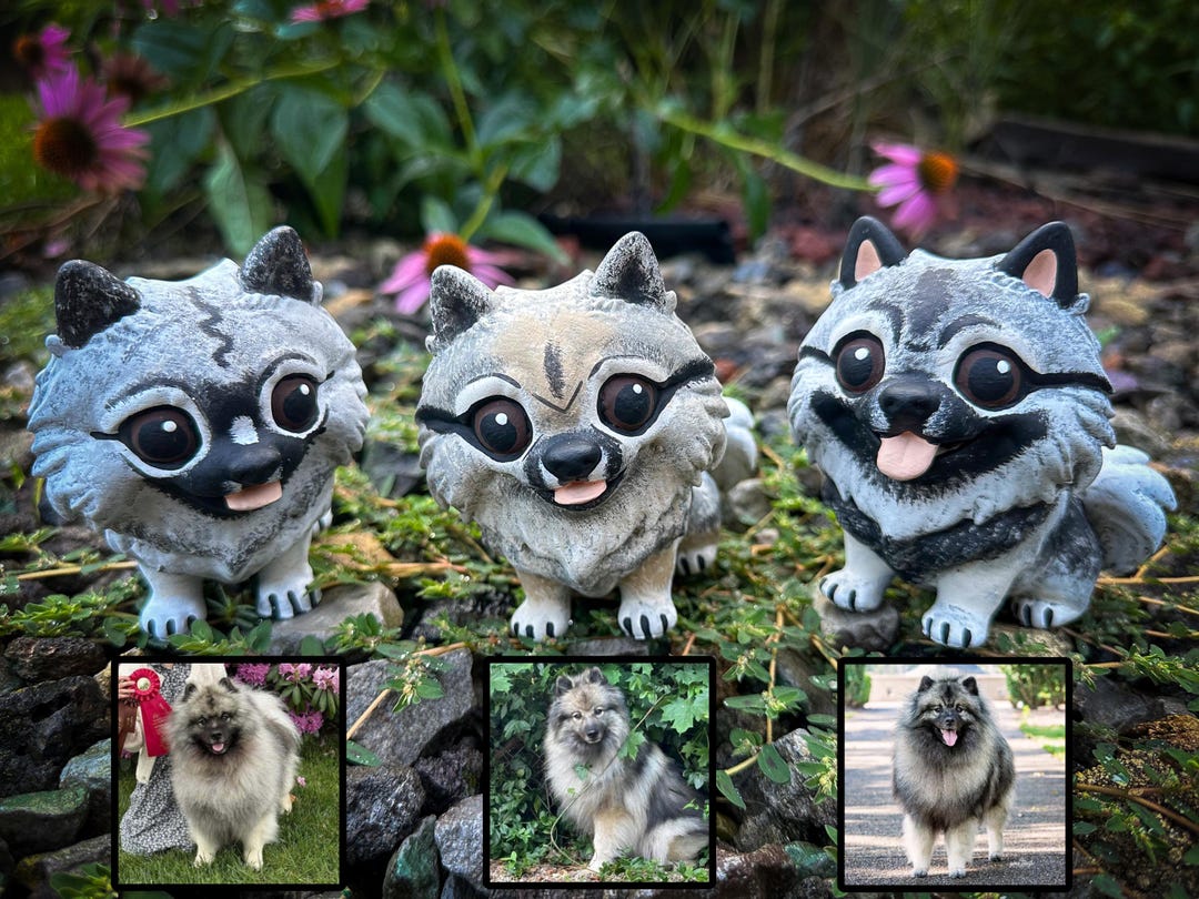 Custom Keeshond Figurine, Keeshonden Art, Dog Memorial, Keeshond ...