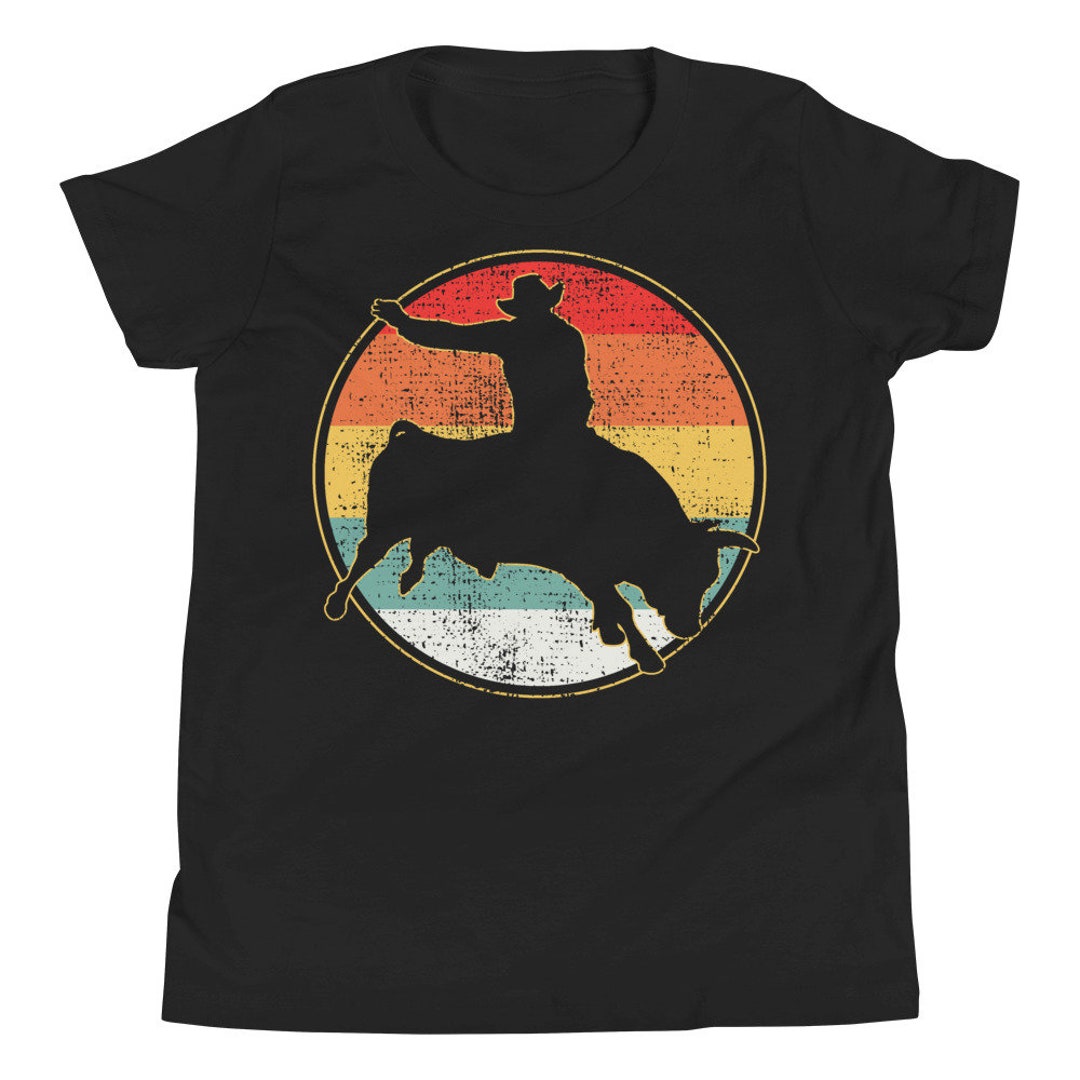 Rodeo Cowboy Bull Riding T-shirt for Kids - Etsy