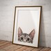 Printable Cat Wall Art Peeking Cat Art Print Funny Cat Wall Art Nursery ...