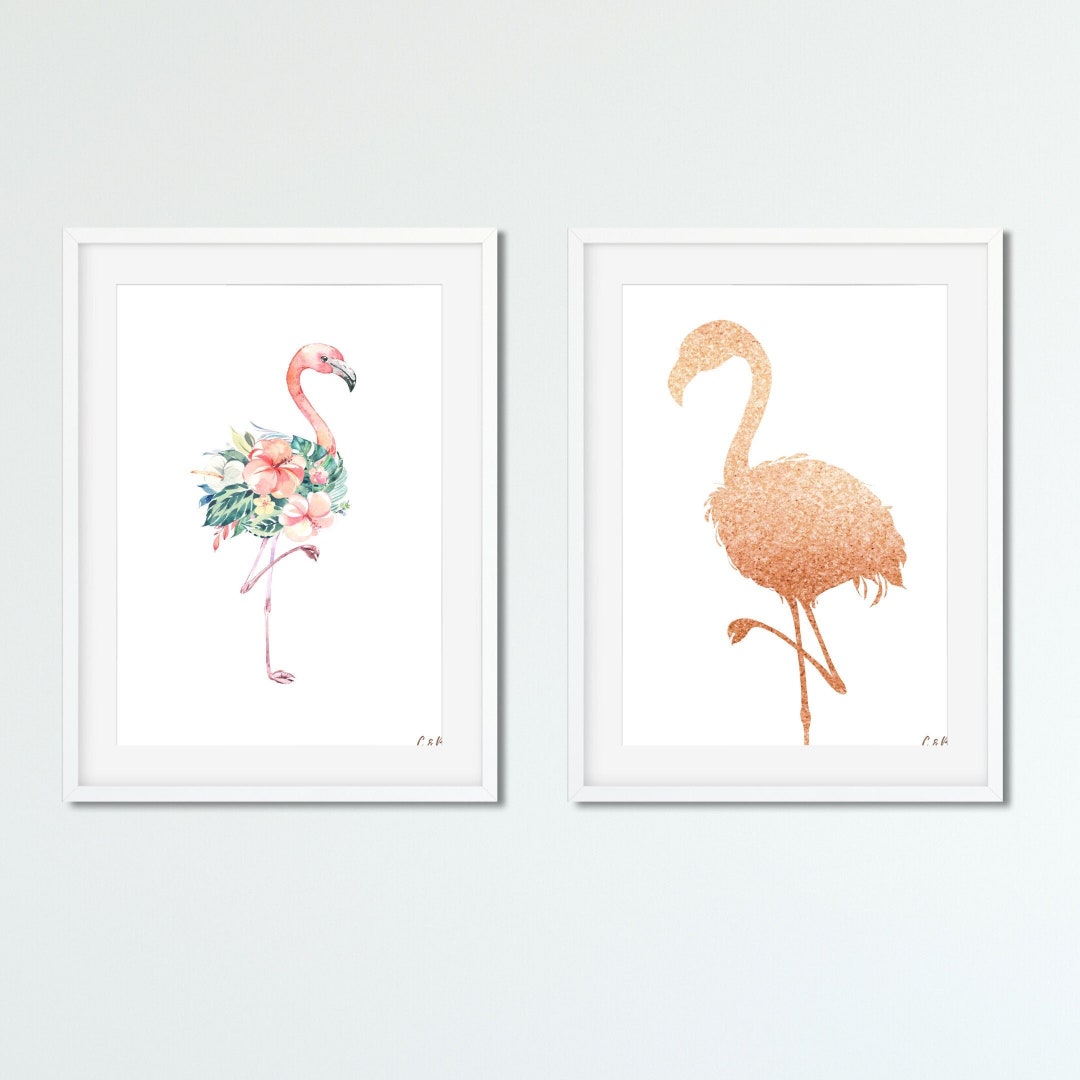 Flamingo Posters, Flower Wall Art, Pink Flamingo, Color, Flamingo ...