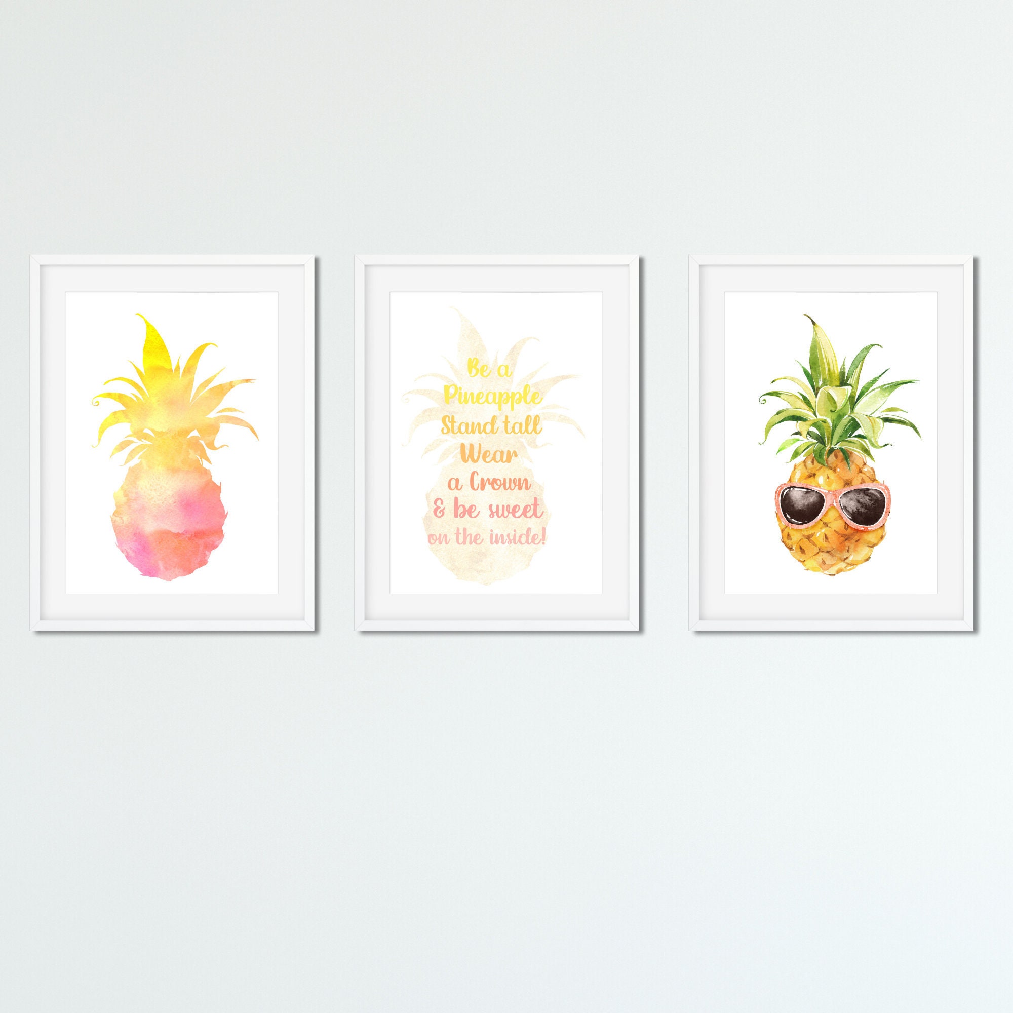 Be a Pineapple Posters, Fun Wall Art, Fun Poster, Cute, Pink Pineapple ...