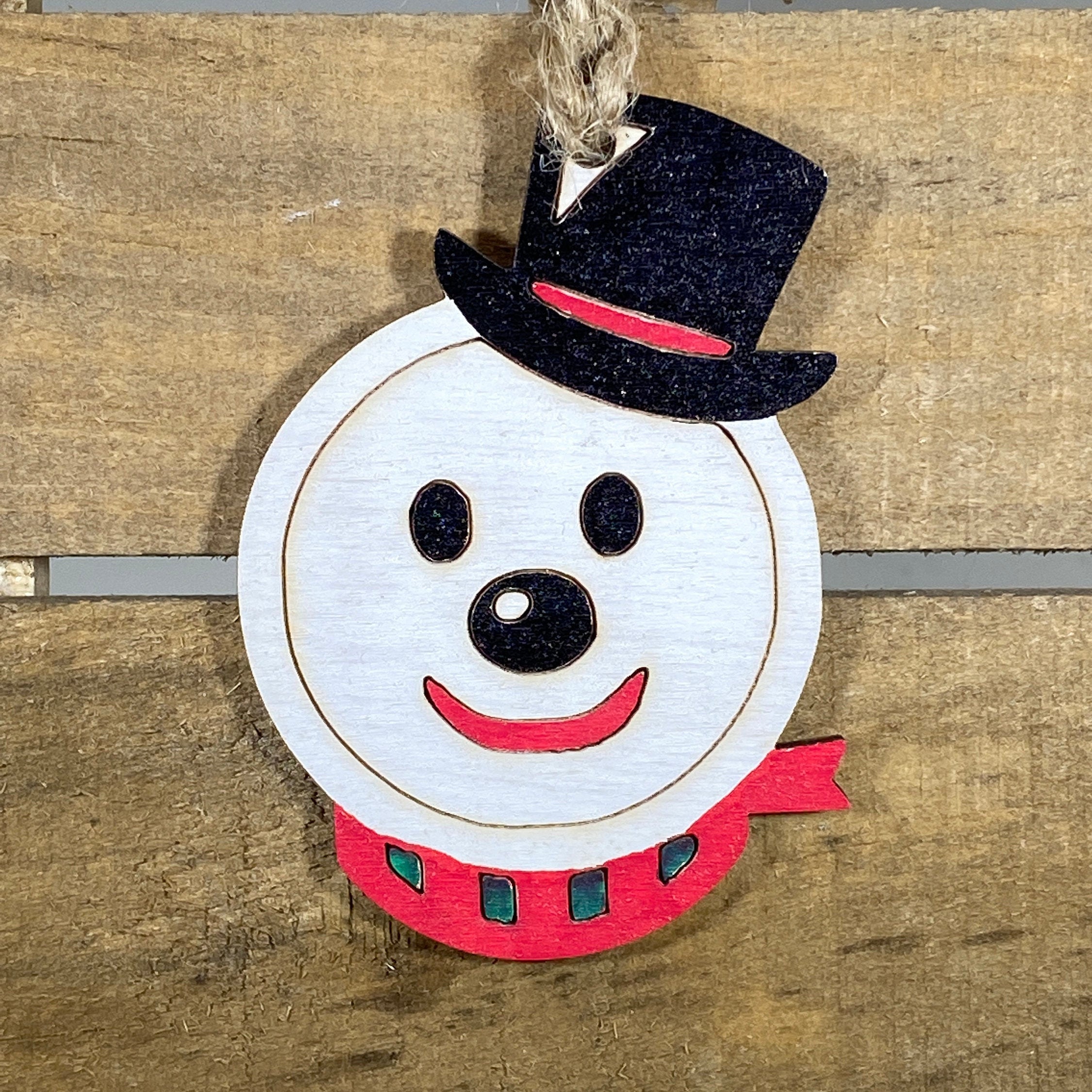 Snowman Head Wooden Christmas Ornaments - Etsy