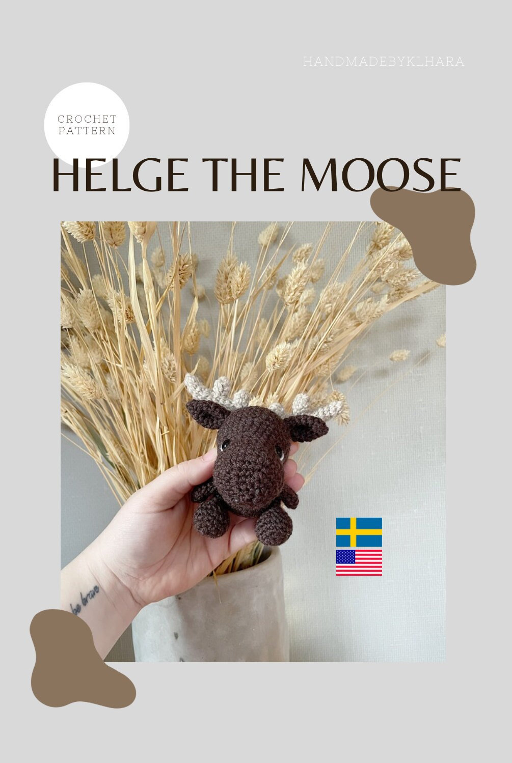 Crochet Pattern Helge the Moose - PDF Digital Pattern - Etsy