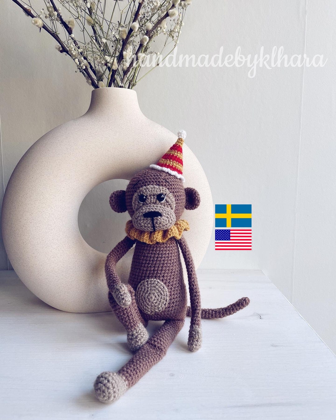 Crochet Pattern Andre the Circus Monkey - PDF Digital Pattern - Etsy