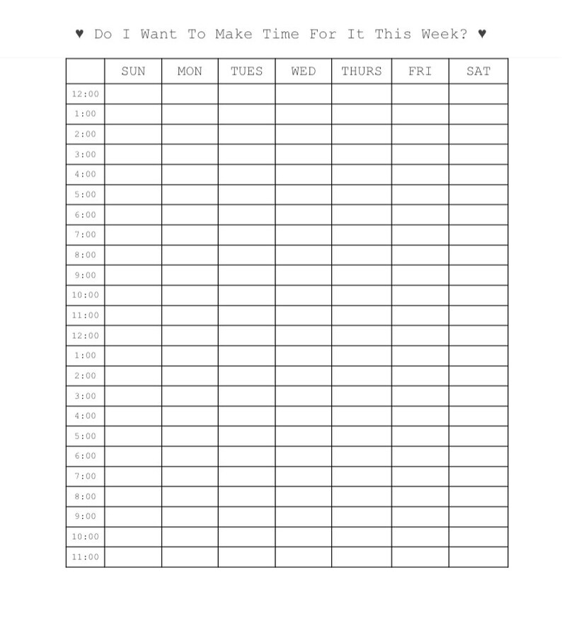 Simple Schedule Template Your Week at A Glance Letter Size PDF - Etsy