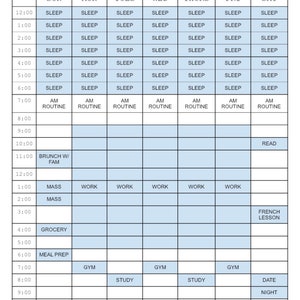 Simple Schedule Template | Your Week at A Glance Letter Size PDF - Etsy