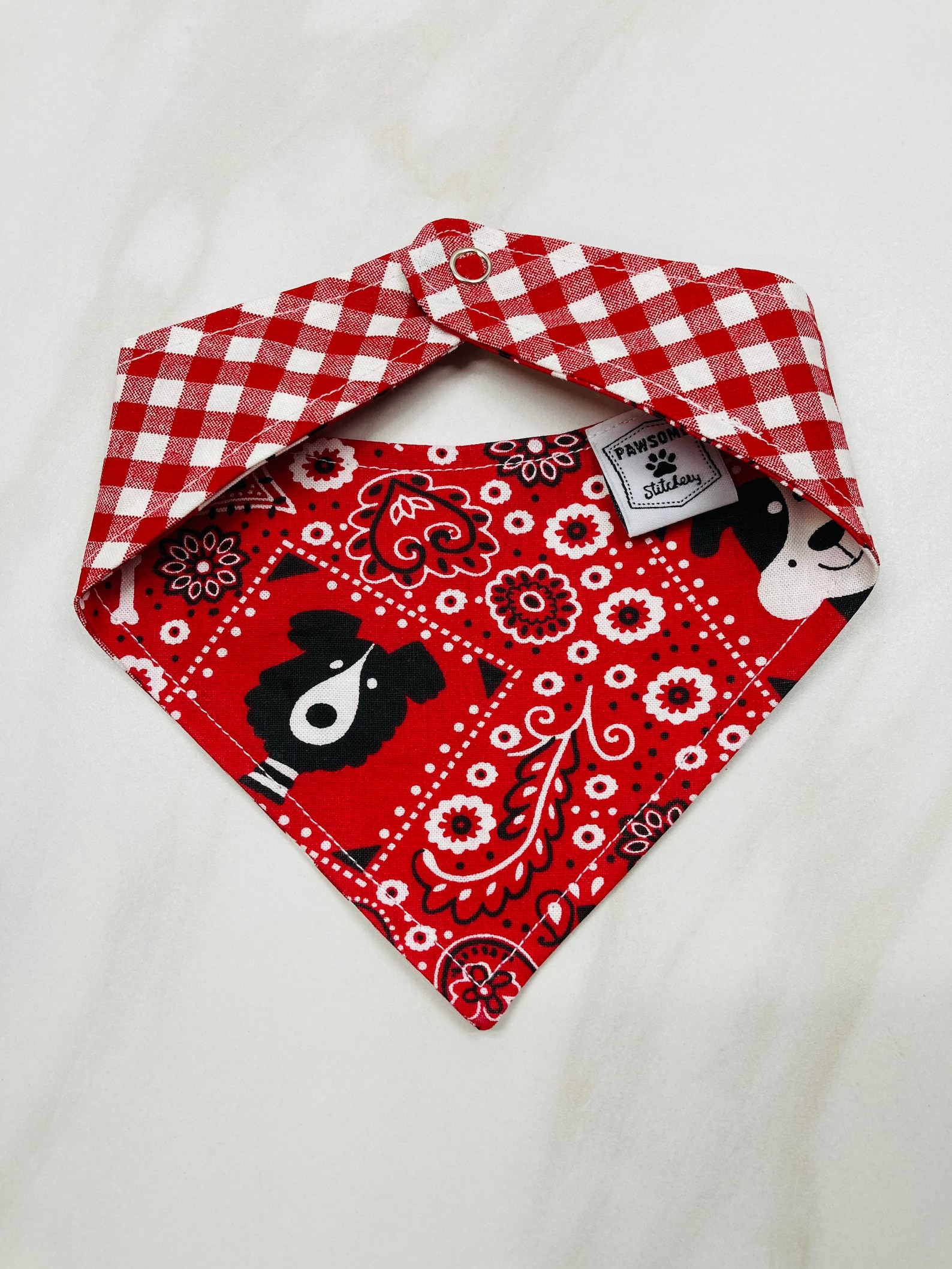 Custom Dog Bandana, Reversible Dog Bandana, Personalized Dog Bandana ...
