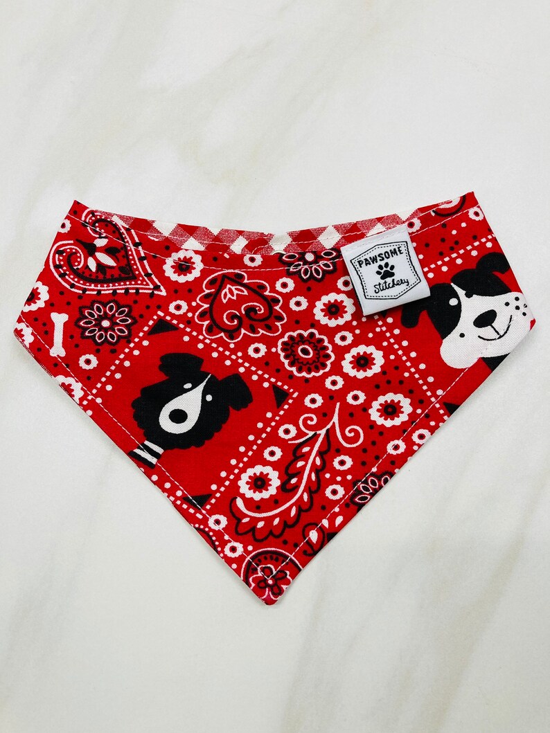 Custom Dog Bandana, Reversible Dog Bandana, Personalized Dog Bandana ...