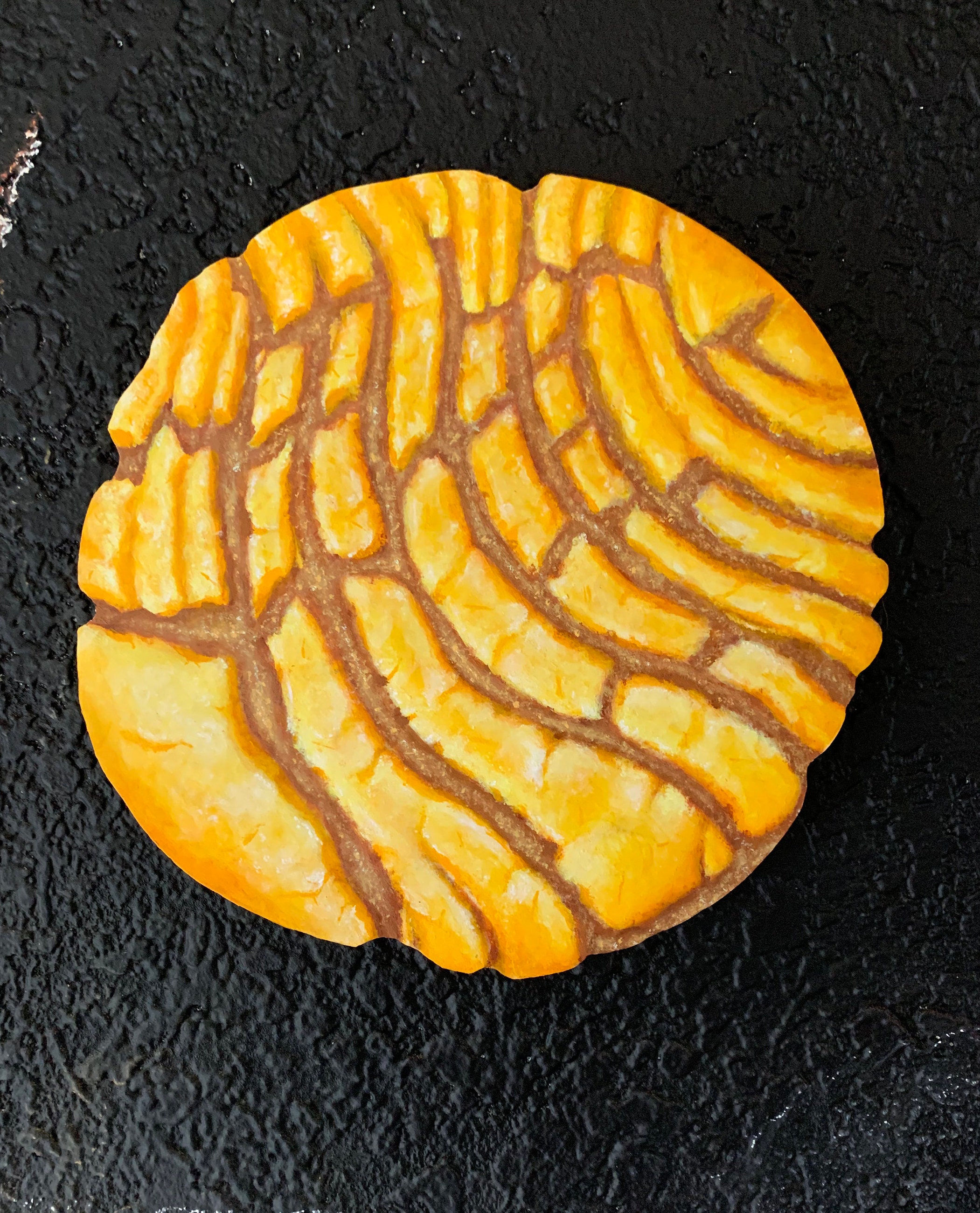 Concha Acrylic Paintings on Custom Cut Wood Panel, Pan Dulce (original ...