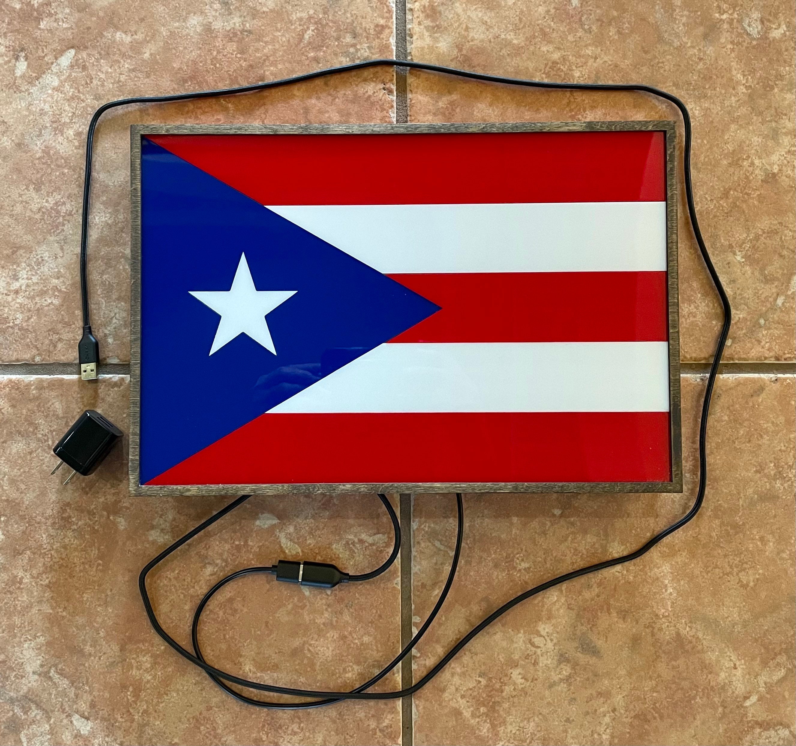 Bandera De Puerto Rico Wall LED Lamp - Etsy