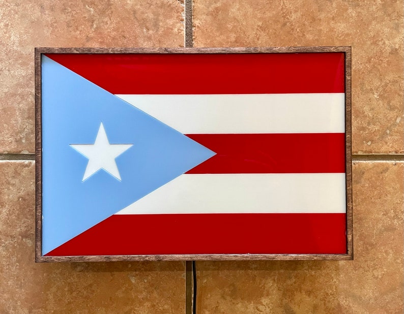 Bandera De Puerto Rico Wall LED Lamp - Etsy