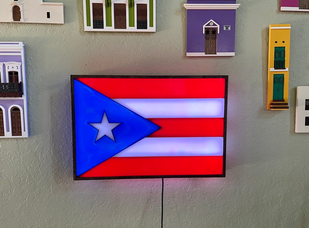 Bandera De Puerto Rico Wall LED Lamp - Etsy