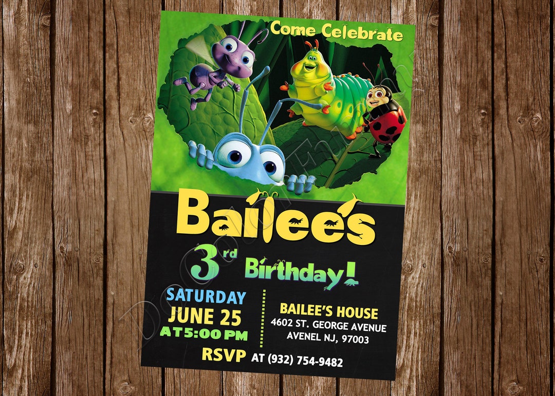 A Bugs Life Invitation A Bugs Life Birthday A Bugs Life Party A Bug's ...