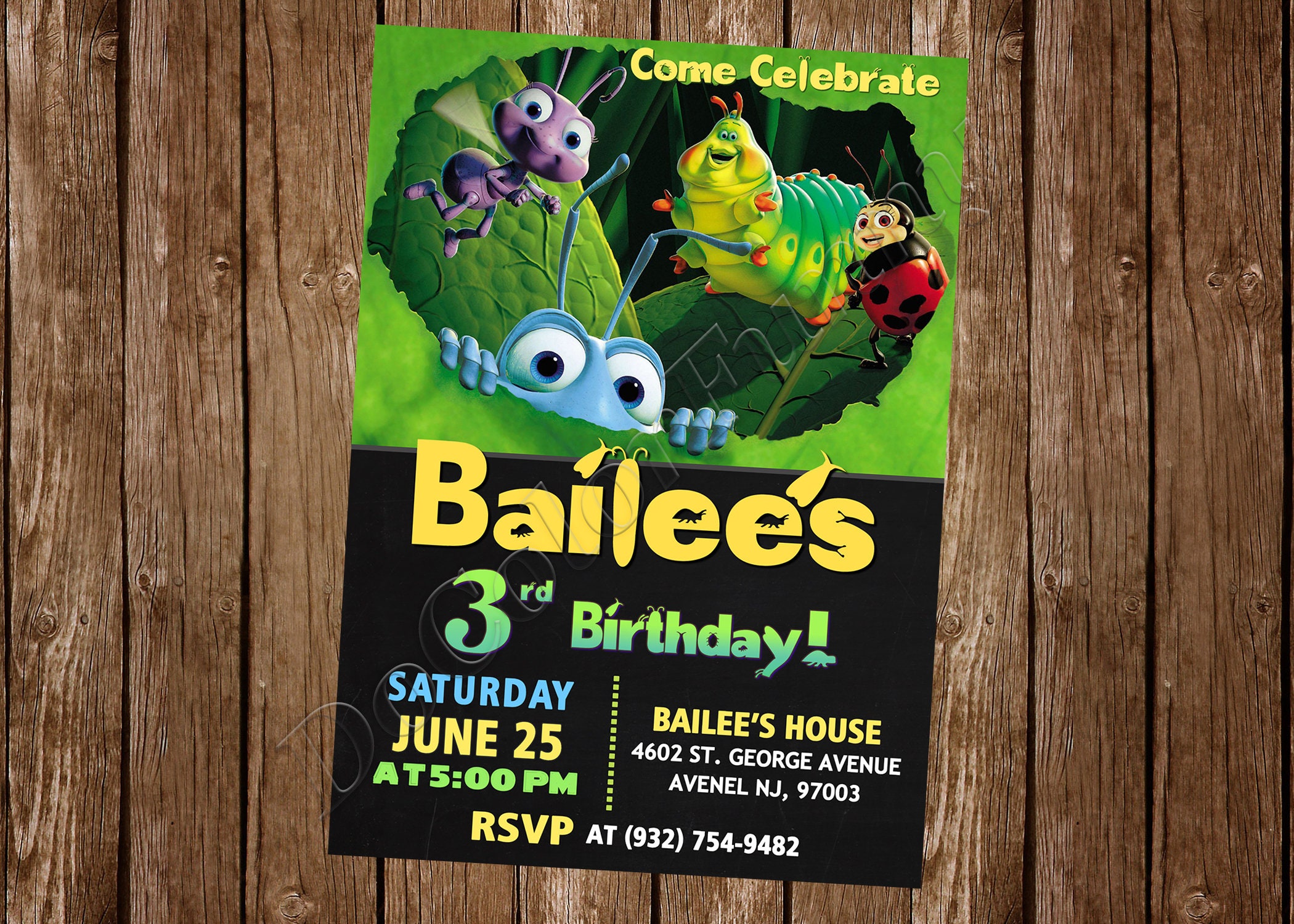 A Bugs Life Invitation A Bugs Life Birthday A Bugs Life Party - Etsy