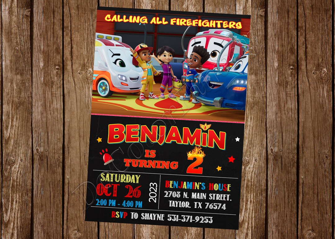 Firebuds Invitation Firebuds Birthday Firebuds Party Firebuds Invite ...