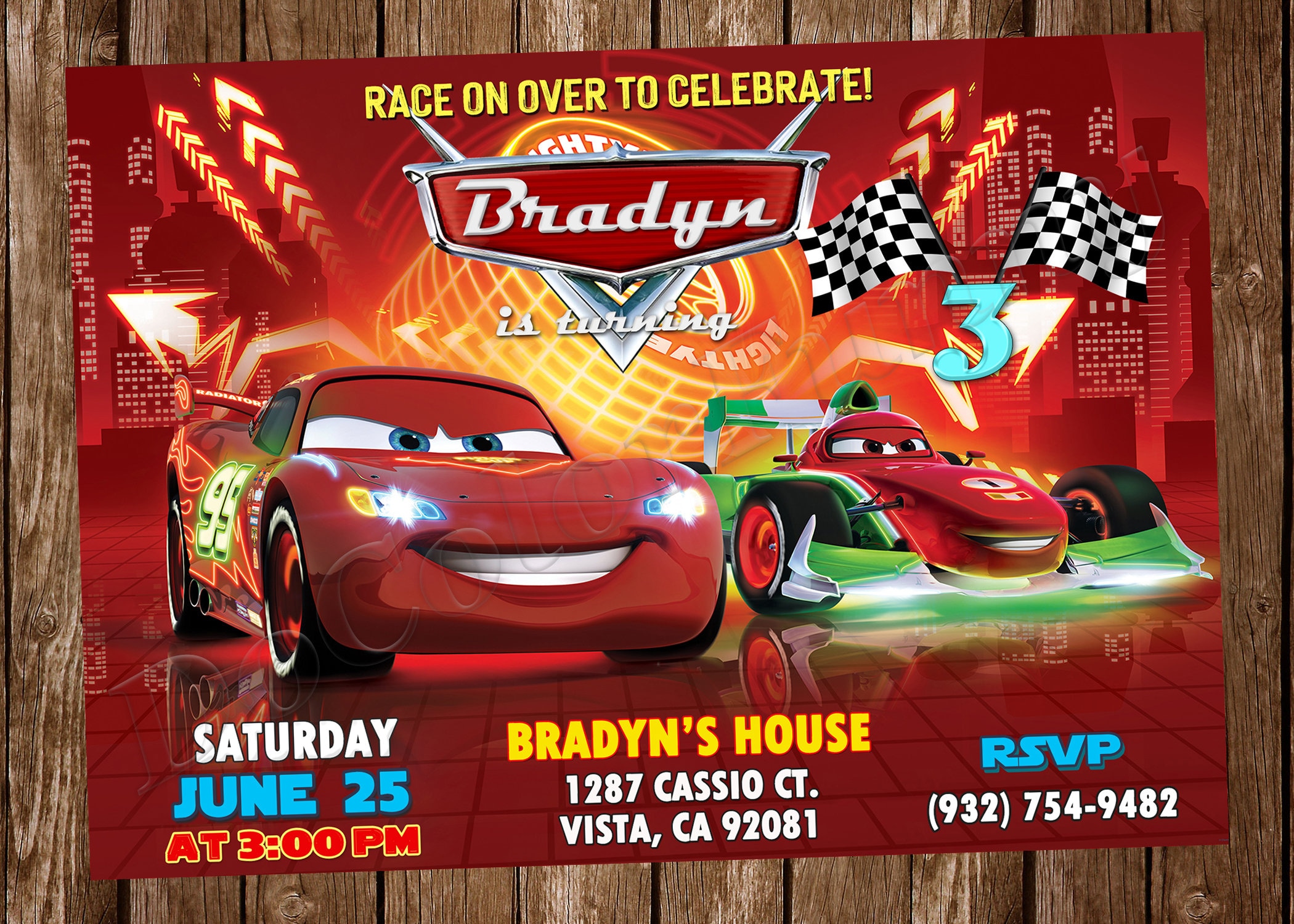 Invitación de Cars Invitación de Cars 3 Invitación de fiesta - Etsy México