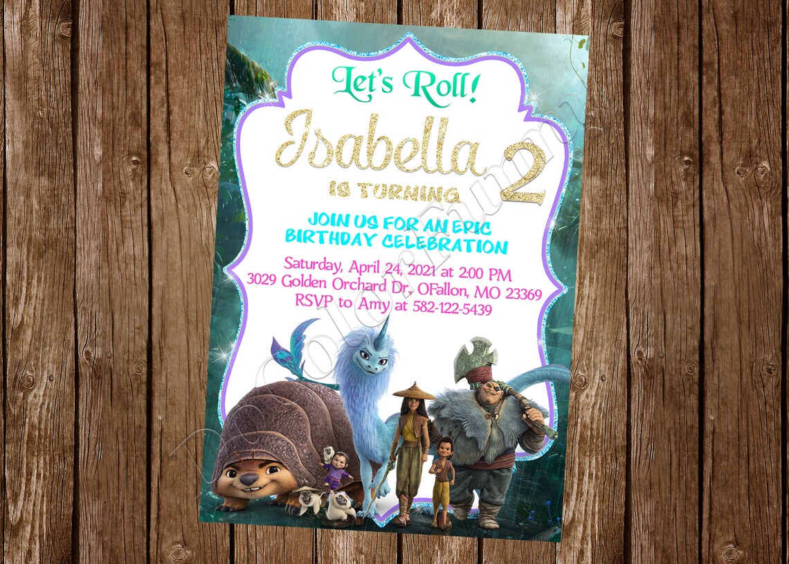 Raya and the Last Dragon Invitation Raya Invitation Raya - Etsy