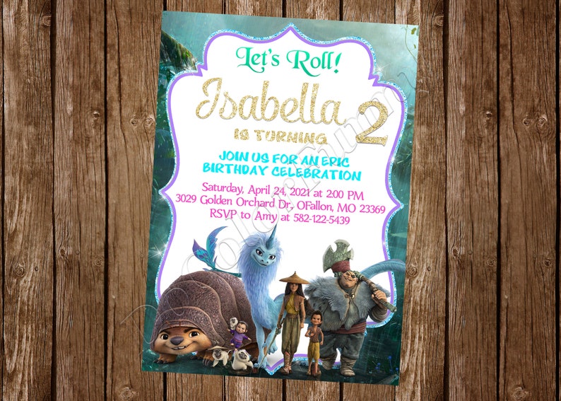 Raya and the Last Dragon Invitation Raya Invitation Raya - Etsy