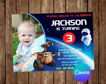 Wall E Invitation Wall E Birthday Invitation Wall E Party Wall E ...