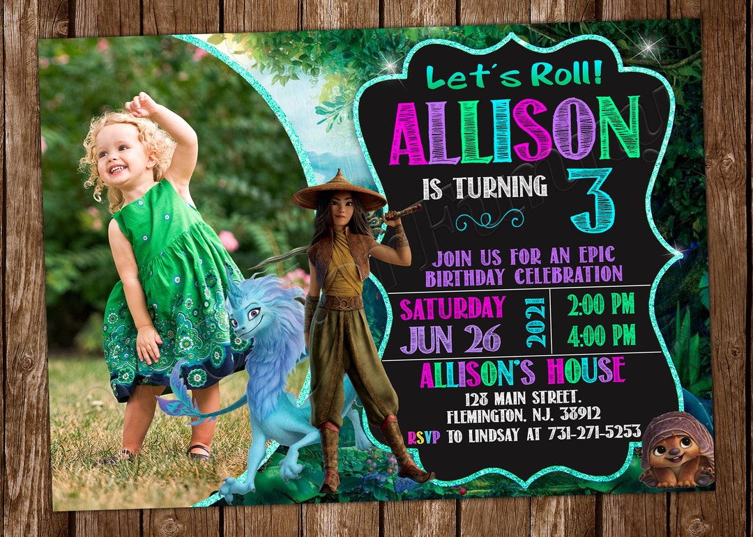 Raya and the Last Dragon Invitation Raya Invitation Raya Birthday Party ...