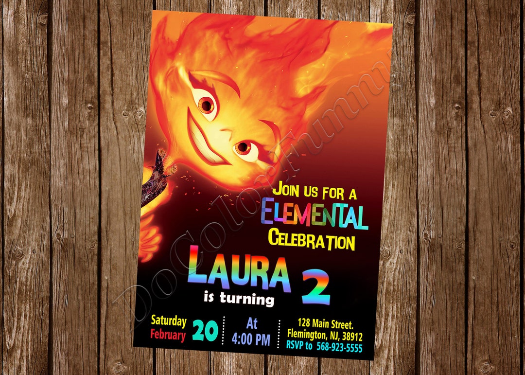 Elemental Invitation Elemental Birthday Elemental Party Elemental ...