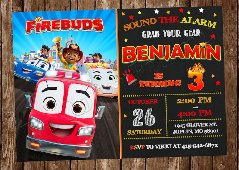 Firebuds Invitation Firebuds Birthday Firebuds Party Firebuds - Etsy