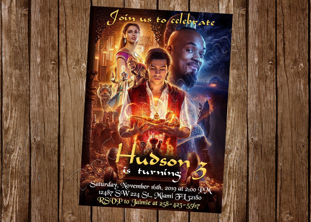 Aladdin Invitation Jasmine Invitation Aladdin Birthday Princess Jasmine ...