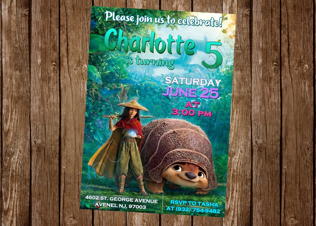 Raya and the Last Dragon Invitation Raya Invitation Raya Birthday Party ...