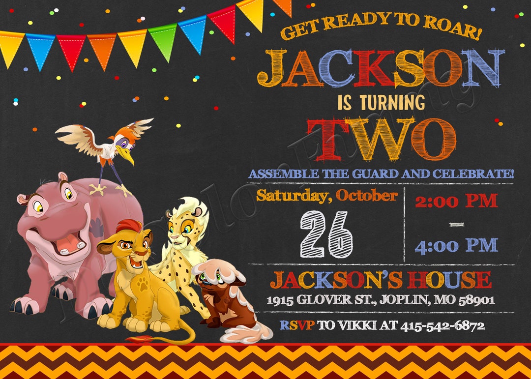 The Lion Guard Invitation Lion Guard Birthday Party Invitation Lion ...