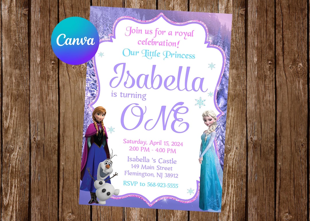 Frozen Invitation Frozen Birthday Invitation Frozen Editable Invitation ...