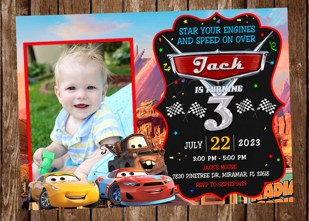 Invitación de Cars Invitación de Cars 3 Invitación de fiesta de ...