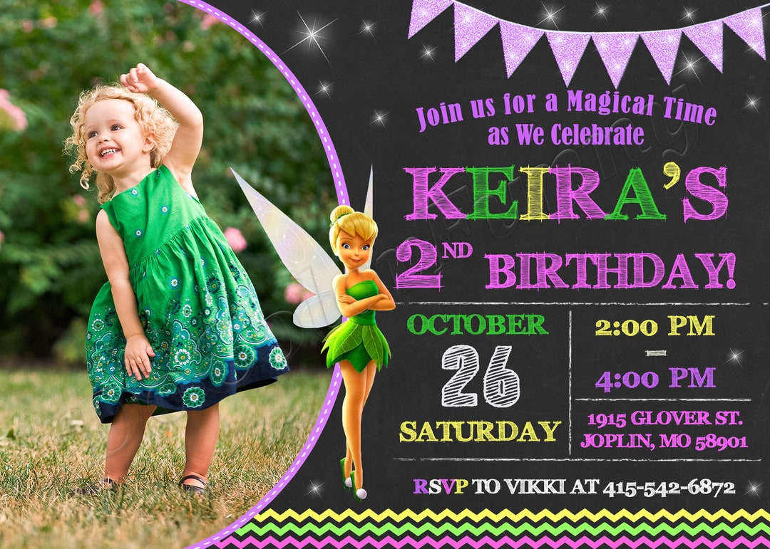 Tinkerbell Invitation Tinker Bell Invitation Tinkerbell Birthday Party ...