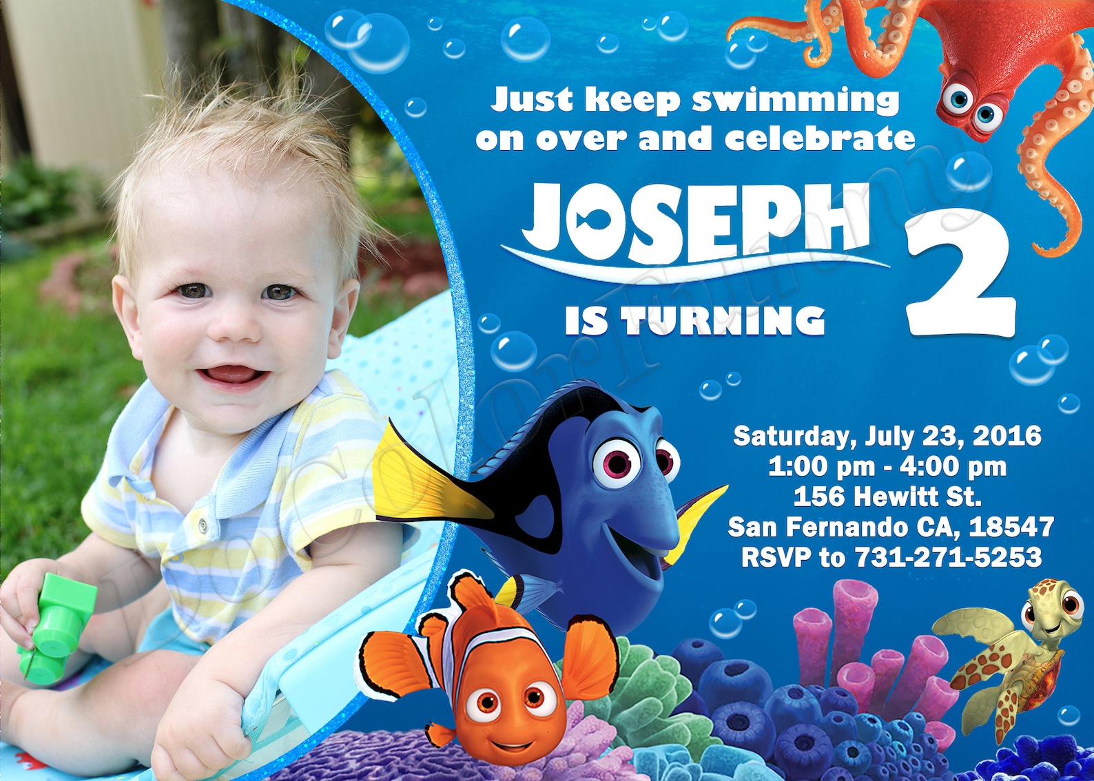 Finding Dory Invitation Finding Nemo Invitation Finding Dory Birthday ...