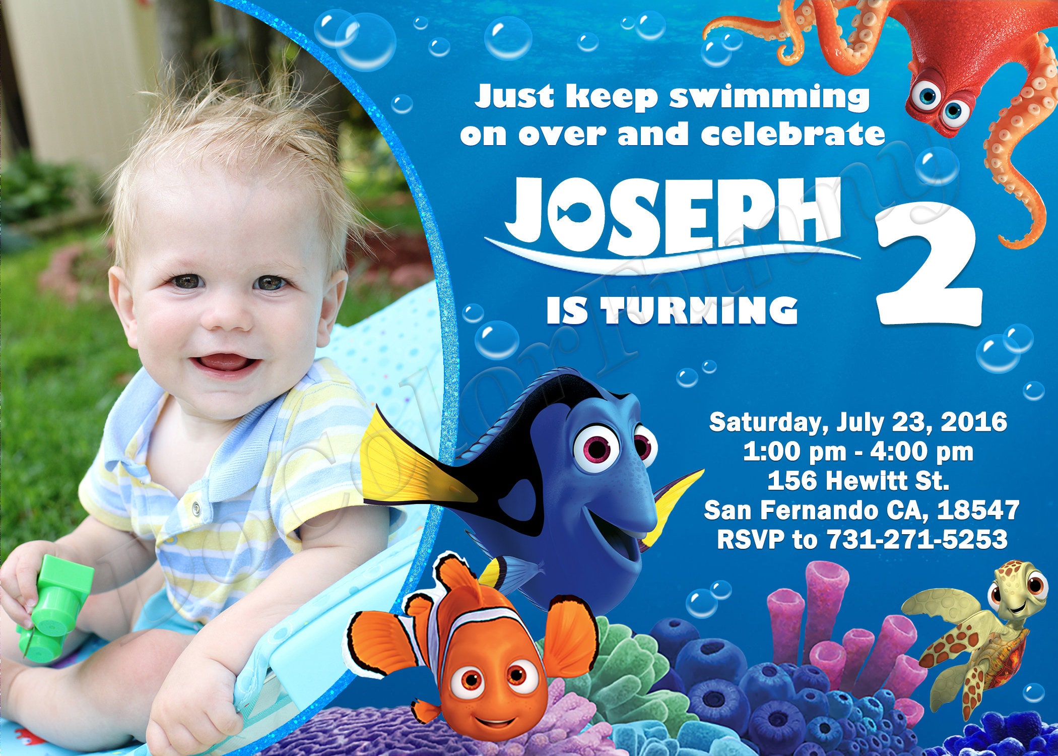 Finding Nemo Birthday Invitation Template