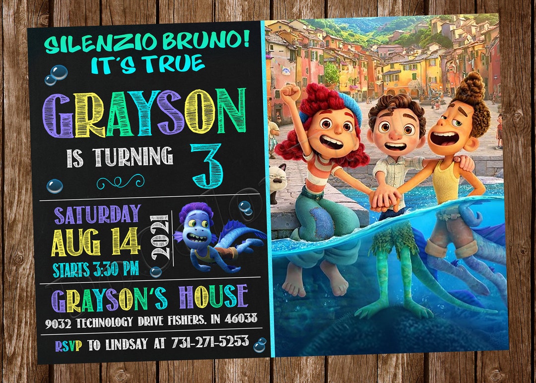 Luca Invitation Luca Birthday Luca Party Luca Invite Luca Digital Luca ...