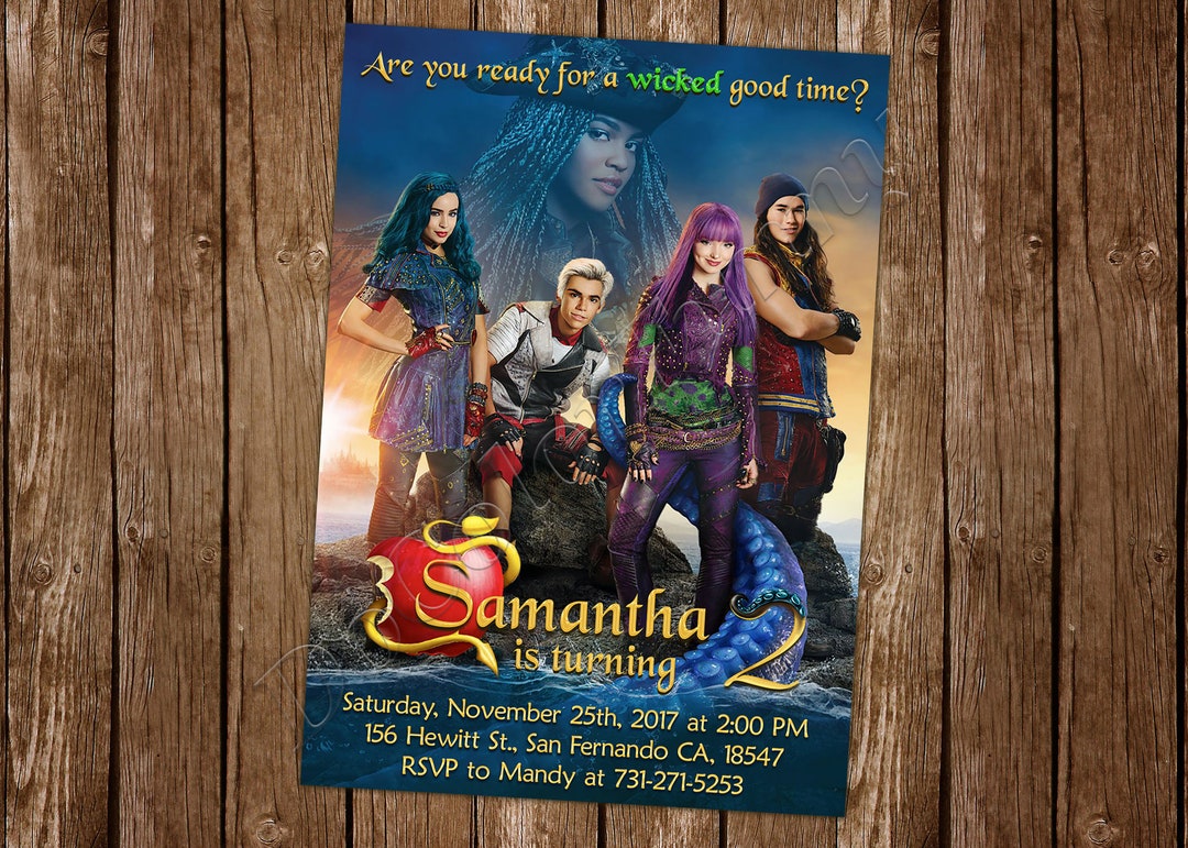 Descendants Invitation Descendants Birthday Invitation Descendants ...
