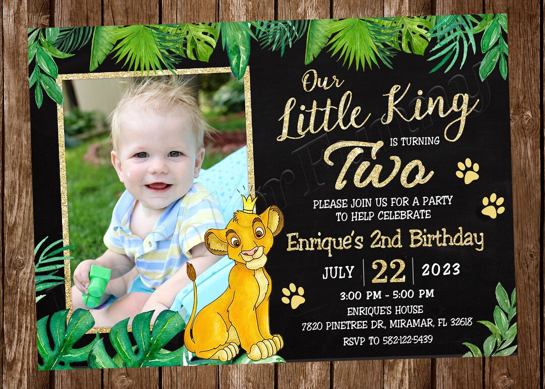 Lion King Invitation Lion King Birthday Party Invitation Lion King ...
