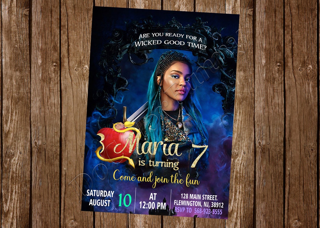 Descendants Invitation Descendants Birthday Invitation Descendants ...