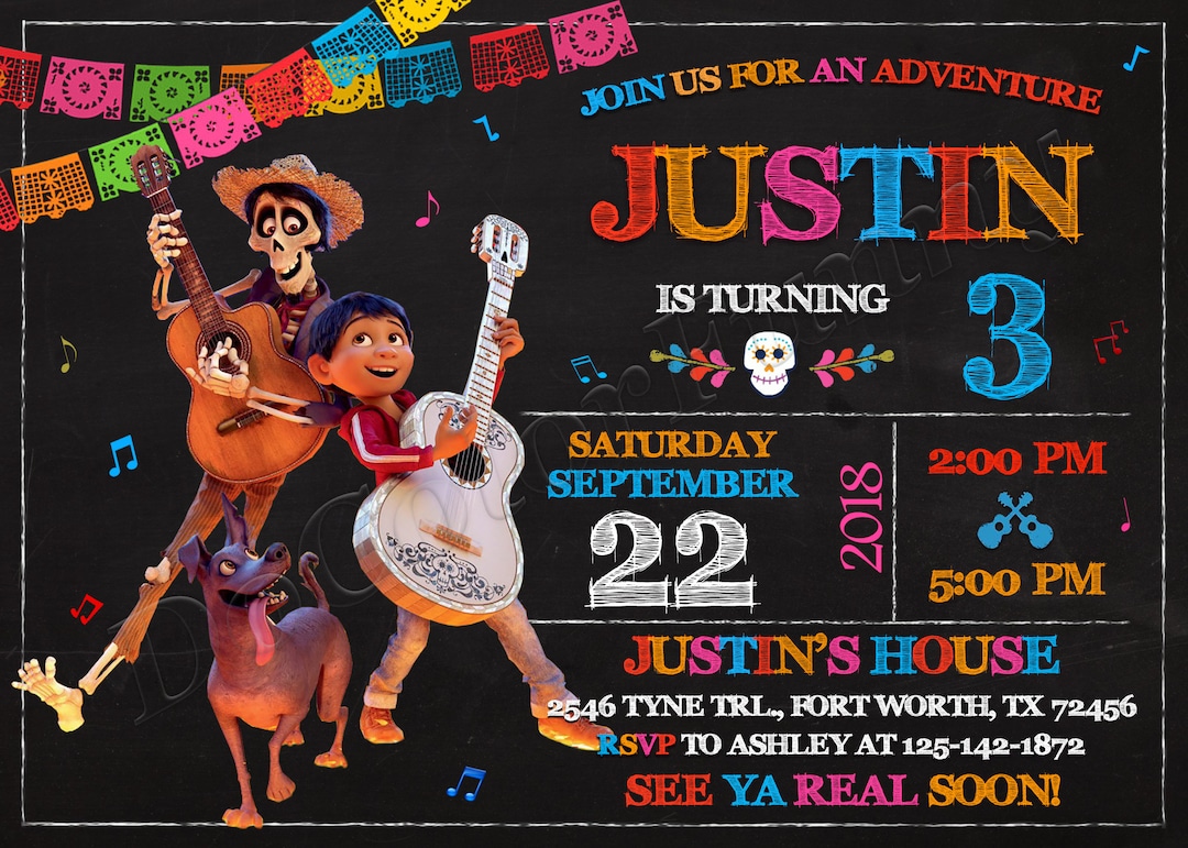 Coco Invitation Coco Birthday Invitation Fiesta Invitation Coco Party Fiesta Birthday Fiesta ...