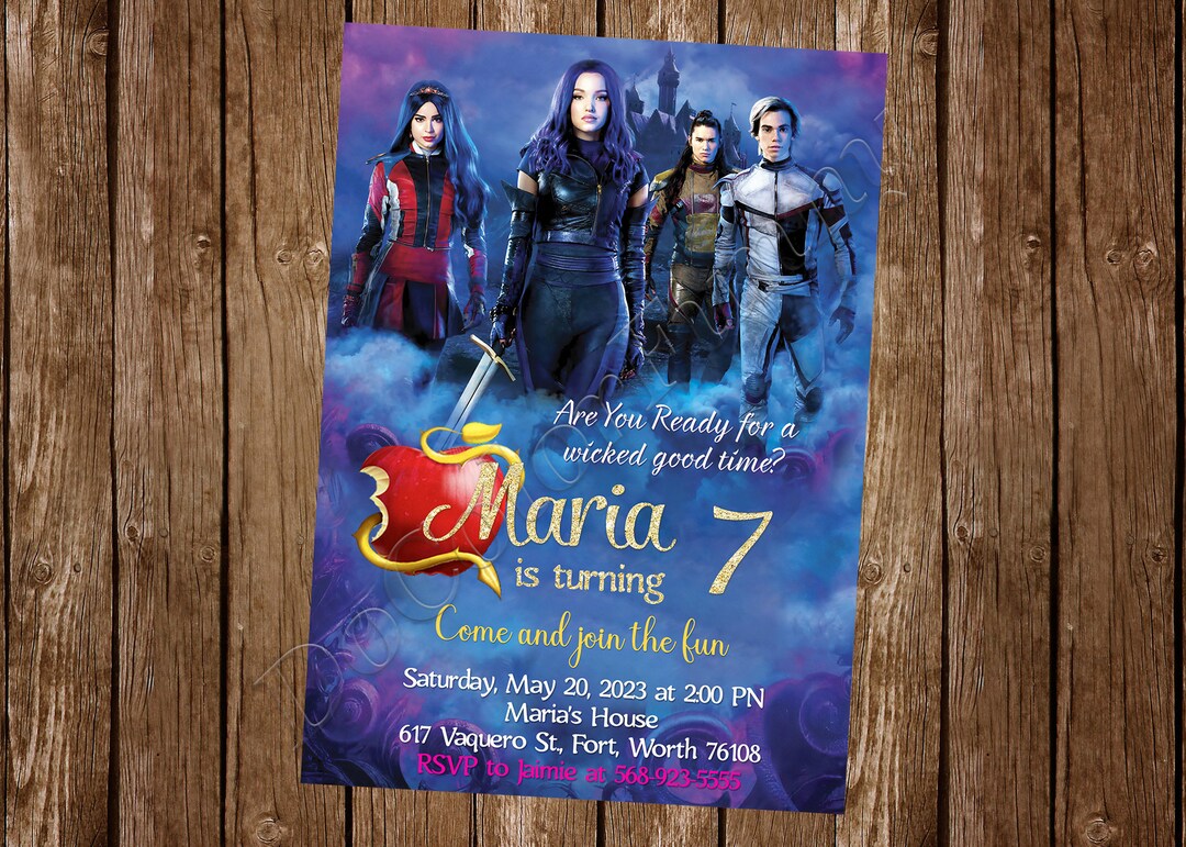 Descendants Invitation Descendants Birthday Invitation Descendants ...